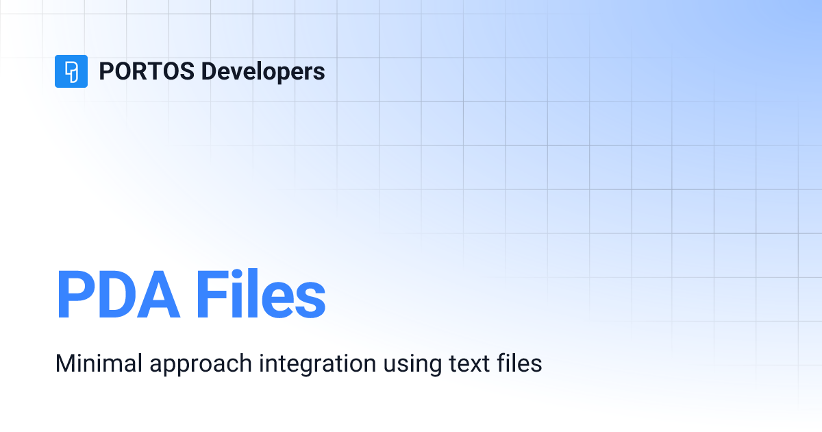 PDA Files | PORTOS Developers