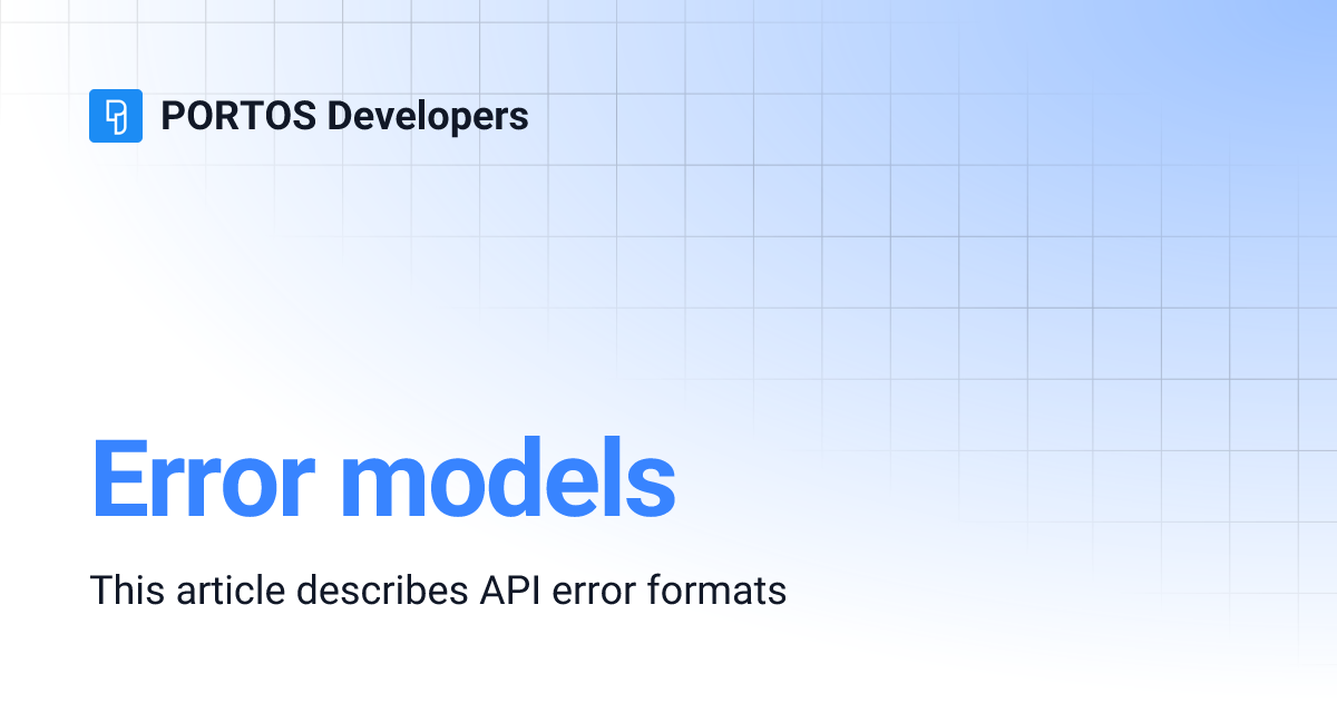 Error models | PORTOS Developers